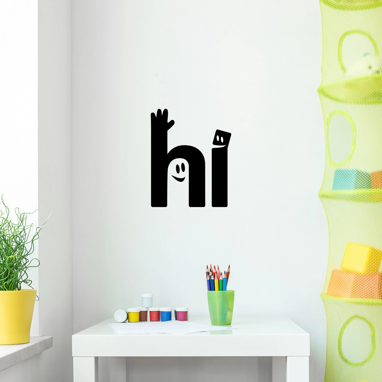 Hi Face Black 145" 12" Wall Art Decal Vinyl Sticker - Walmart.com