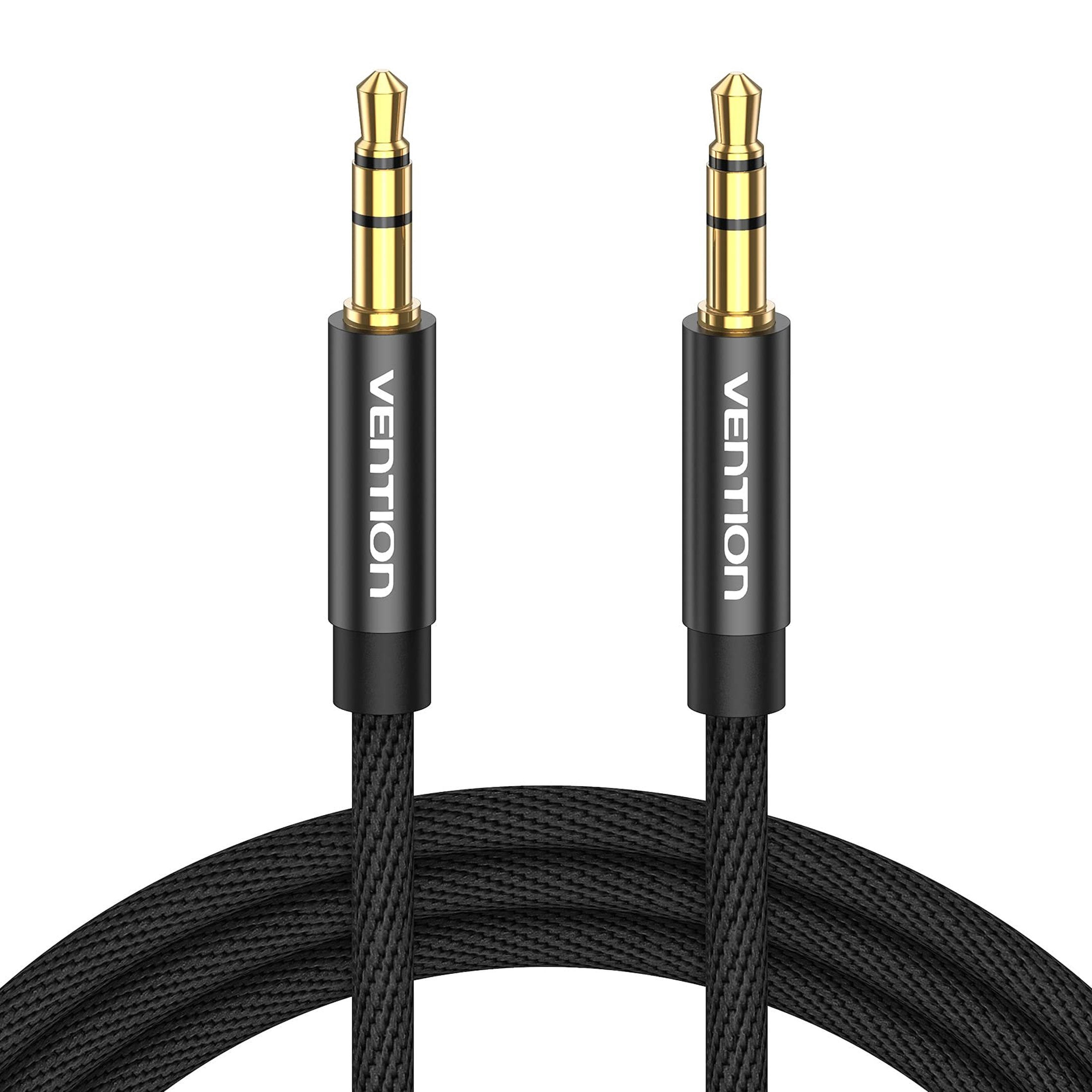 Hi-Fi Black Braided 3.5mm Male to Male Stereo Audio Cable 6.6ft ...