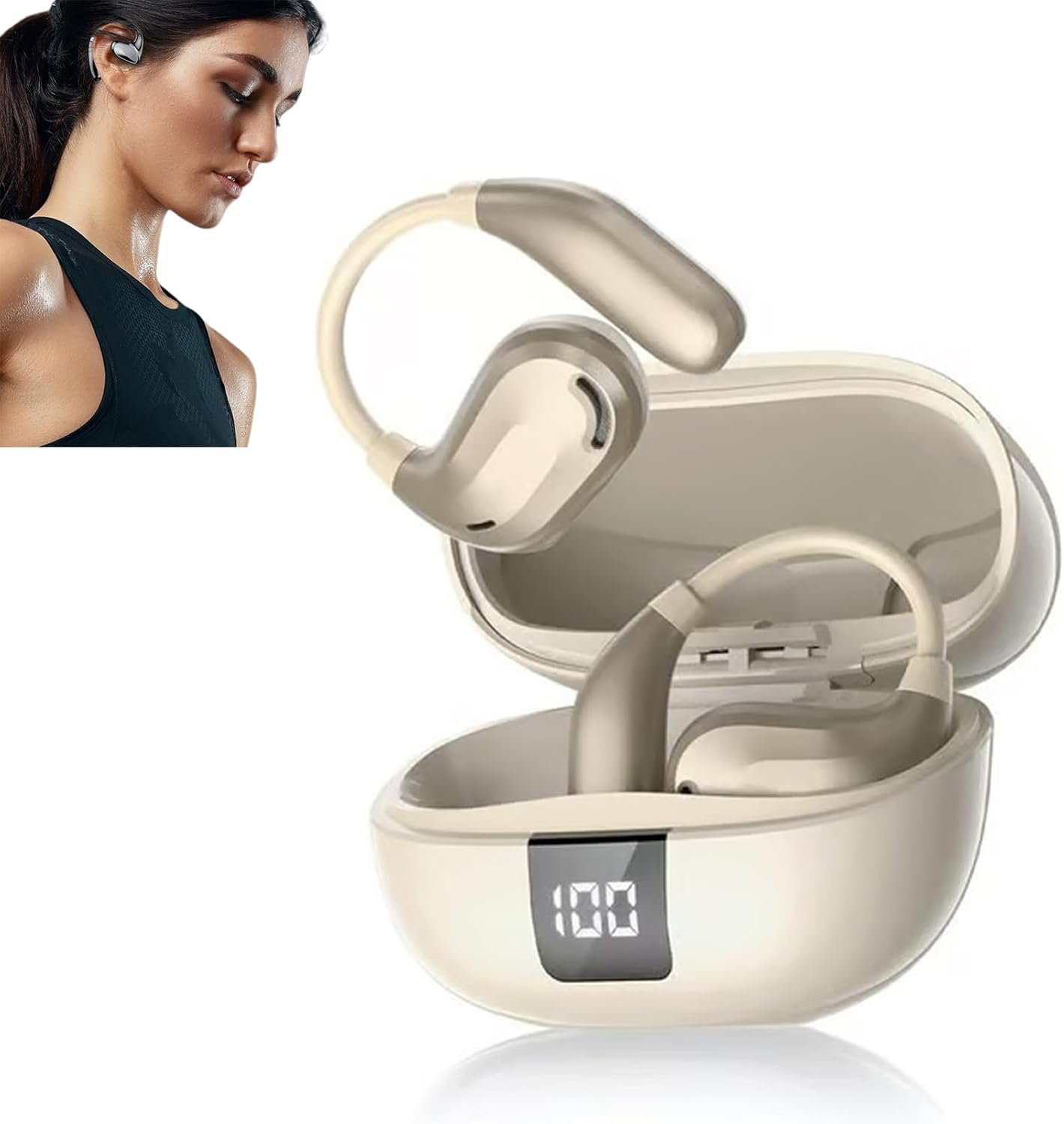 Hi-Fi Sports Bluetooth 5.4 Ear-Hook Headphones, 90Hrs Playtime with AI ...