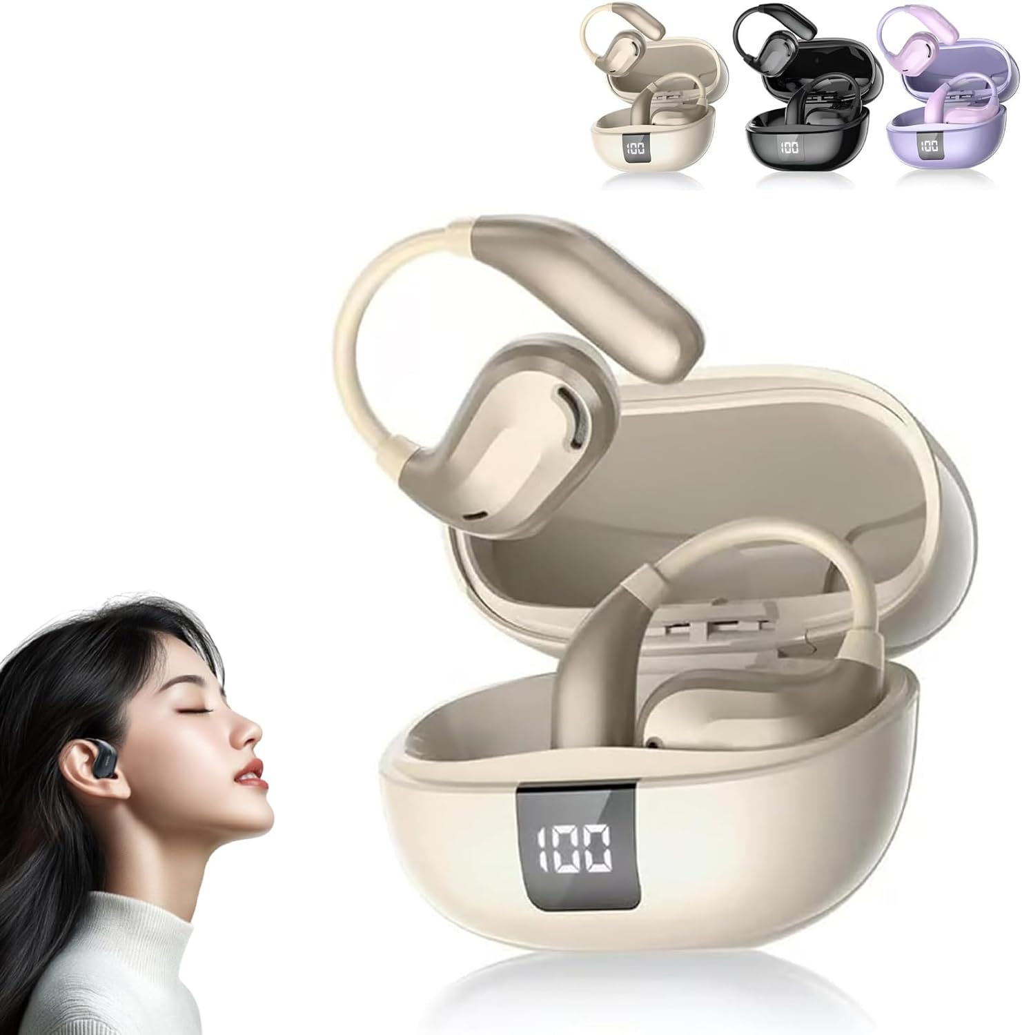 Hi-Fi Sports Bluetooth 5.4 Ear-Hook Headphones with Noise Cancelling ...