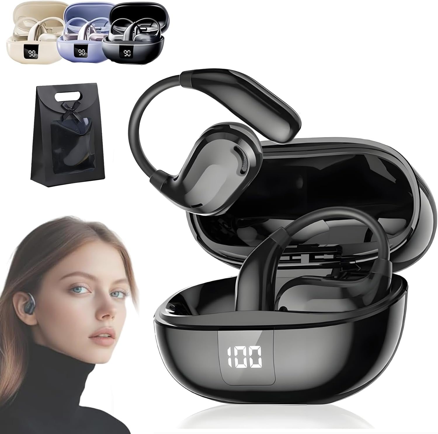 Hi-Fi Sports Bluetooth 5.4 Ear-Hook Headphones with Noise Cancelling ...