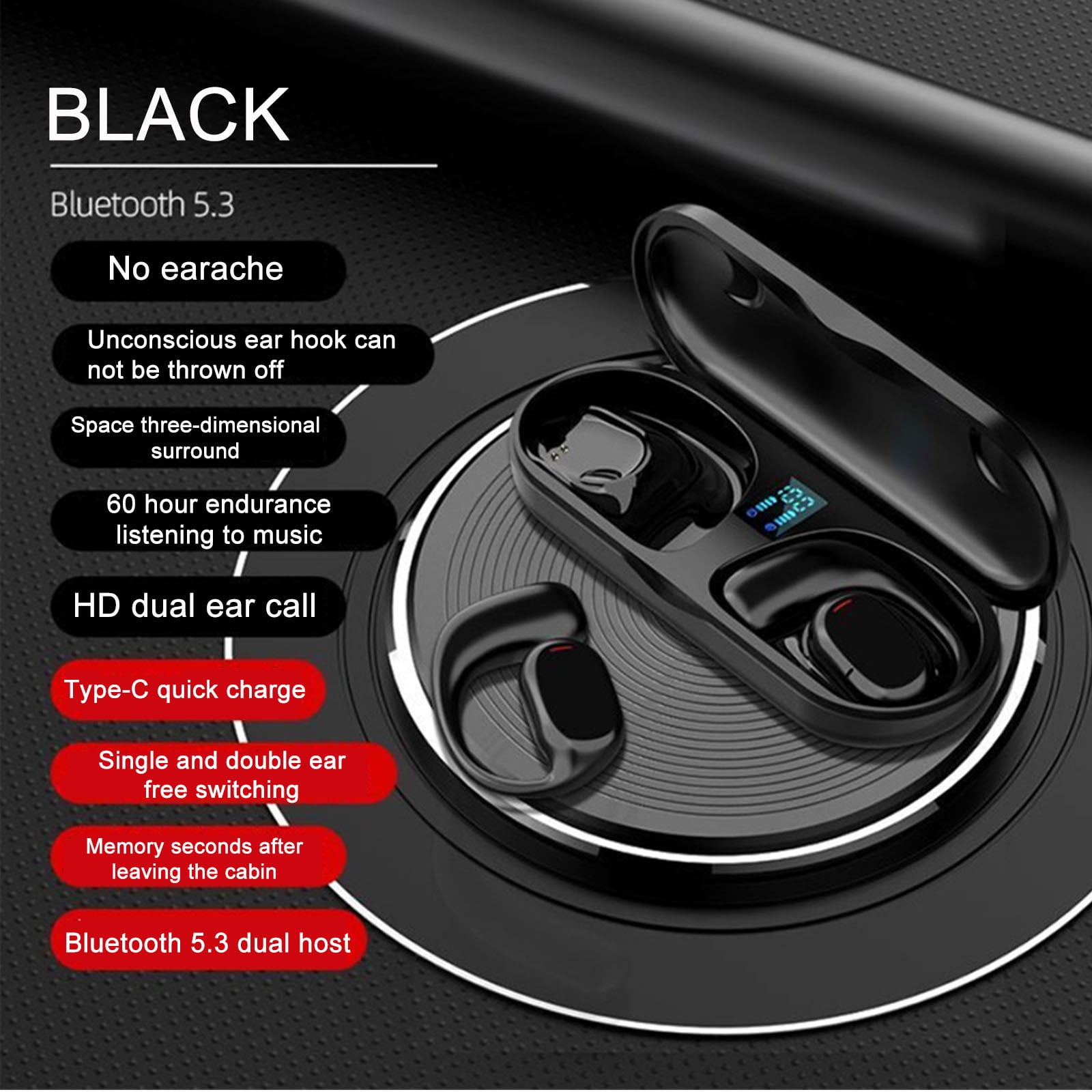 Hi-Fi Wireless Bluetooth 5.1 TWS Earphones JS270 | Over-Ear Ear Hook ...