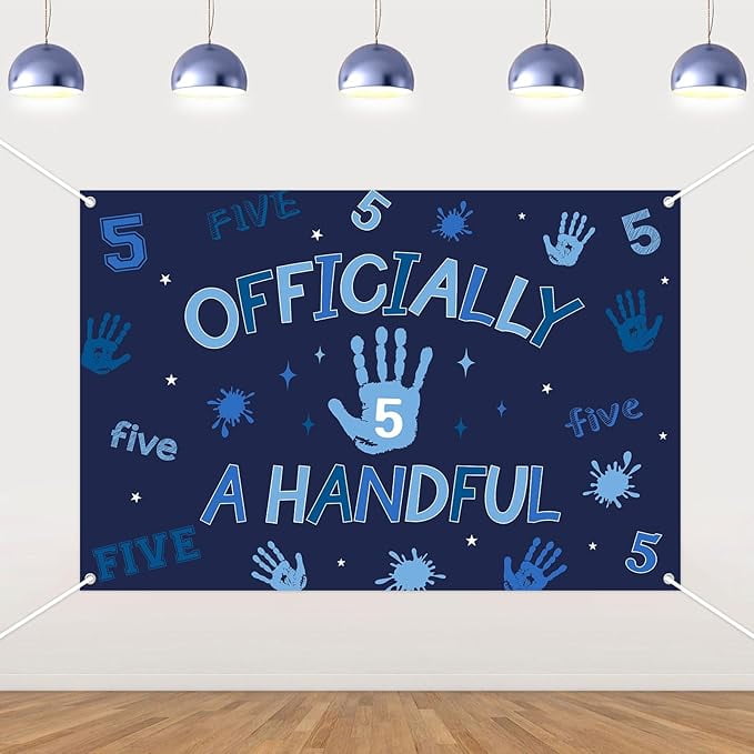 Hi Five Birthday Decor Officially a Handful 5th Birthday Decoration ...
