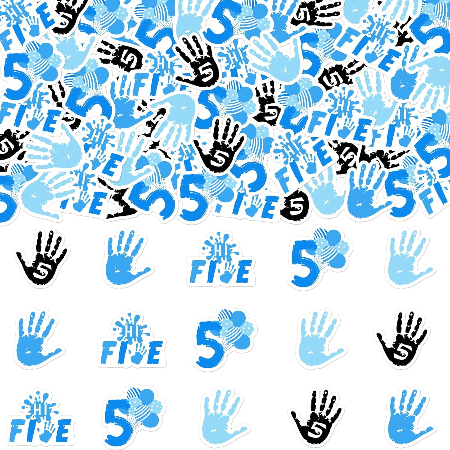 Hi Five Birthday Party Decorations Boy 200pcs Blue 5th Birthday ...