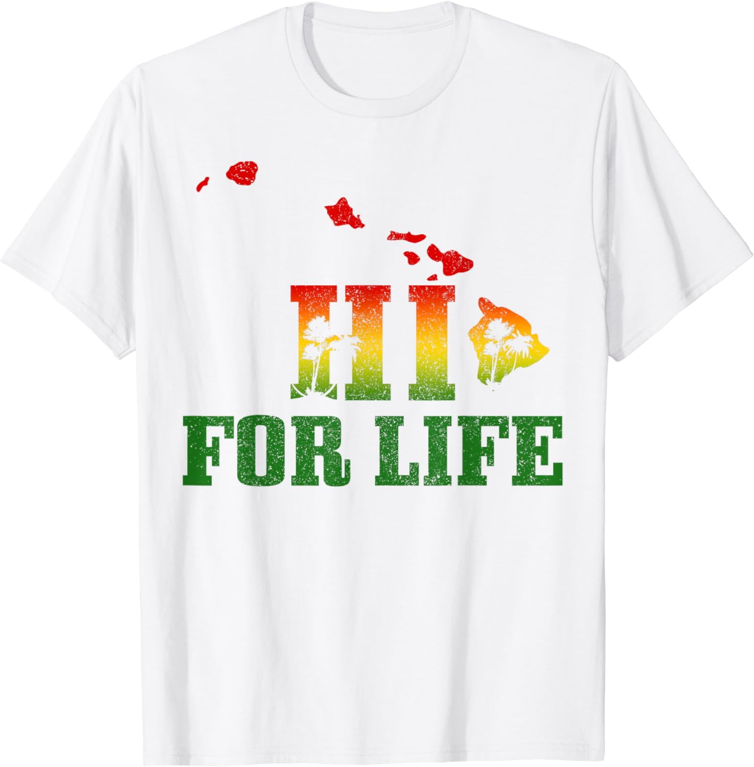 Hi For Life Hawaii Reggae Music Hawaiian Rastafari Rasta T-Shirt ...