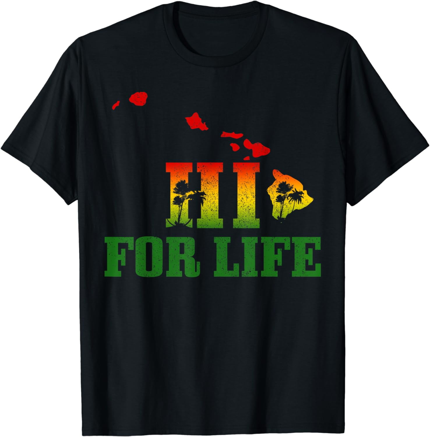 Hi For Life Hawaii Reggae Music Hawaiian Rastafari Rasta T-Shirt ...