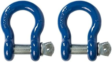 Hi-Gear Pack of 2 Bow Shackle 1" inch D-Ring 51 Ton 102000 Lbs Max ...