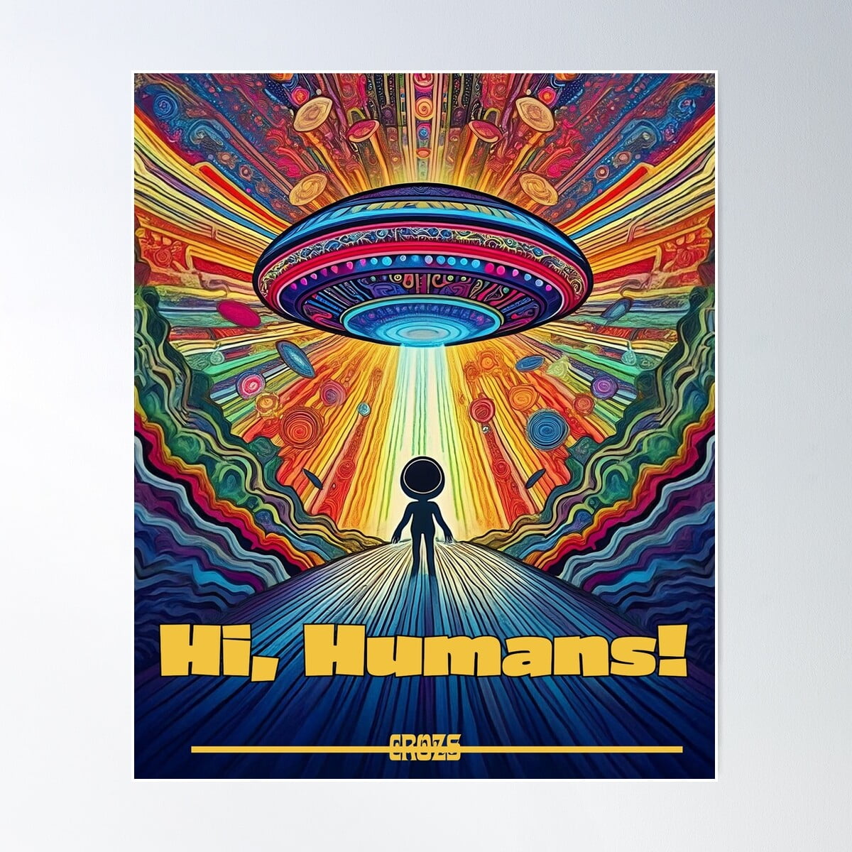 Hi, Humans Poster Wall Art, Modern Wall Decor For Living Room Bedroom ...