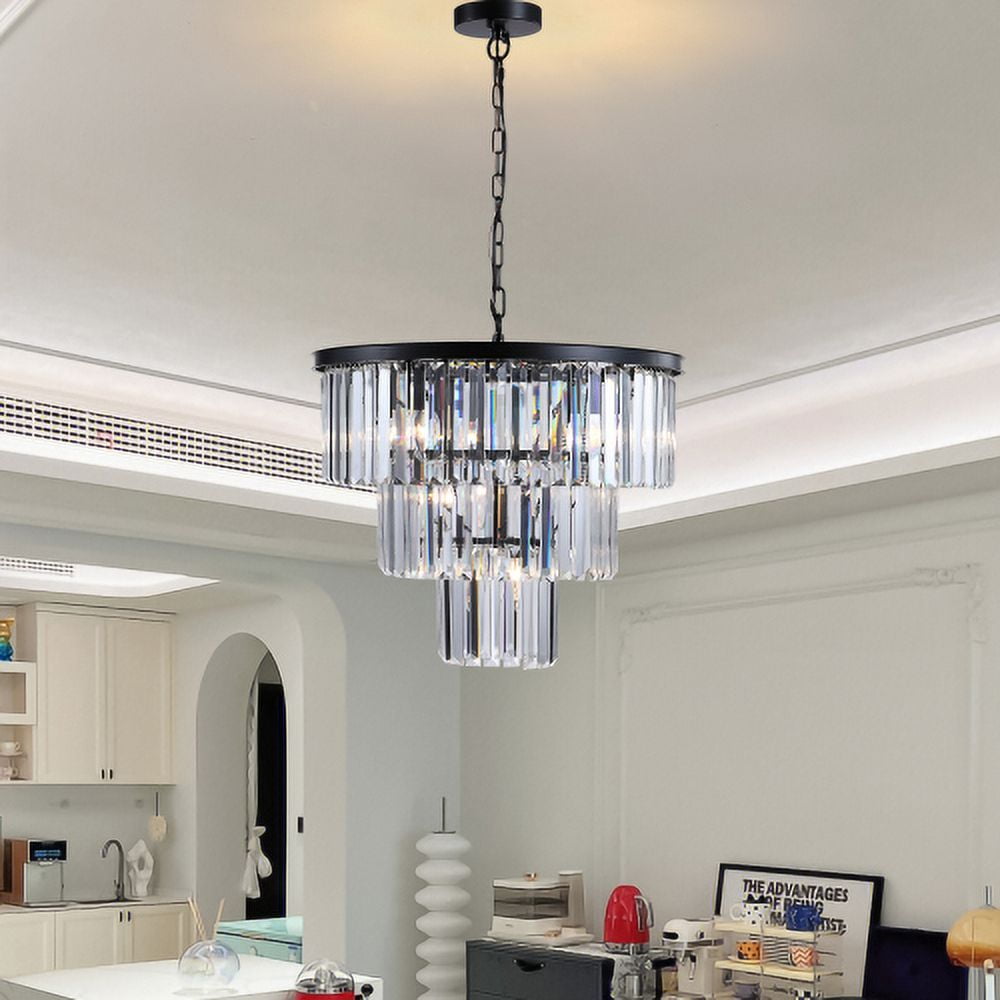 Hi-LIGHTS,19.6 Inch Modern Luxury Crystal Chandeliers,Hanging Pendant ...