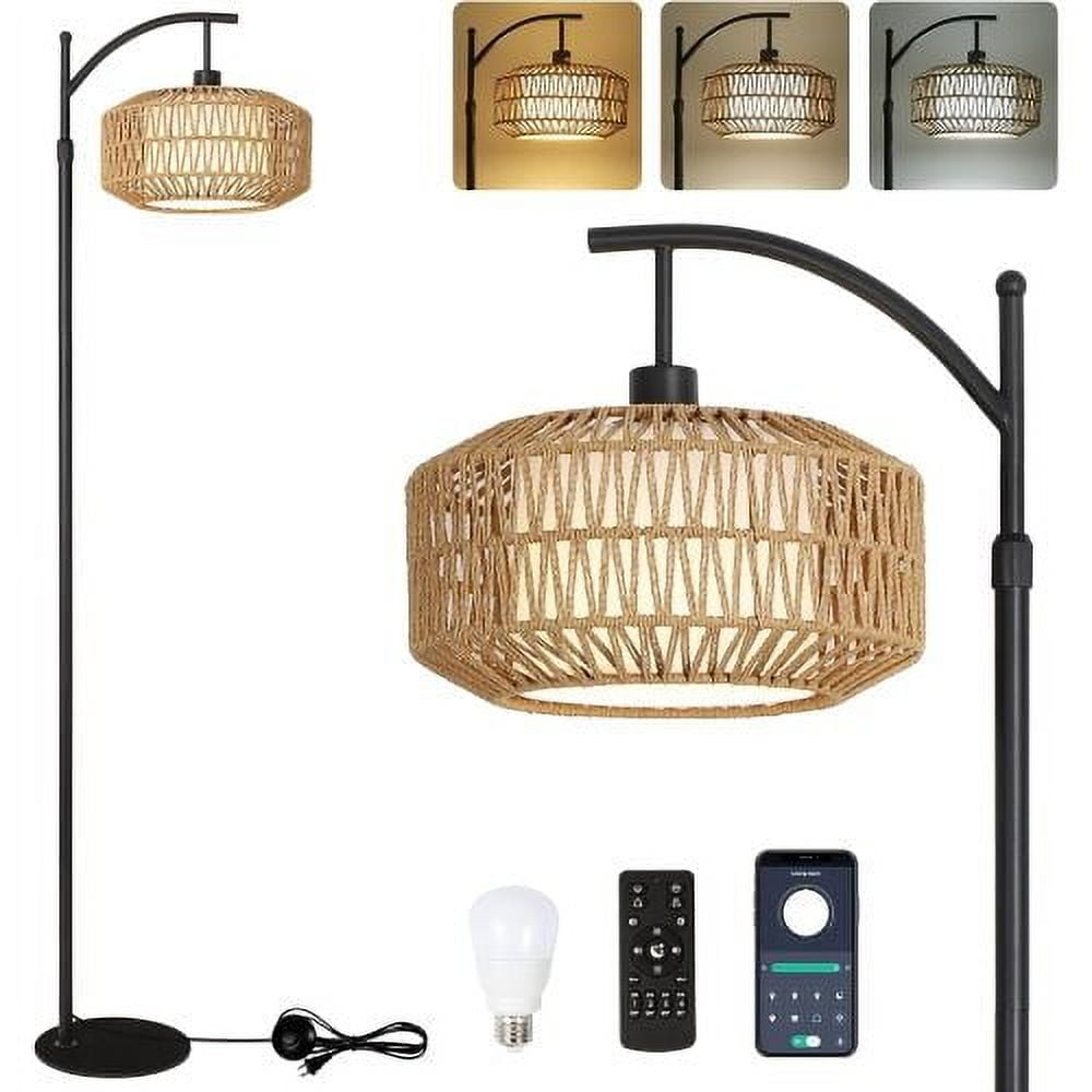 Hi-LIGHTS,Arc Dimmable LED Floor Lamp with 3 Color Temperature & Remote ...