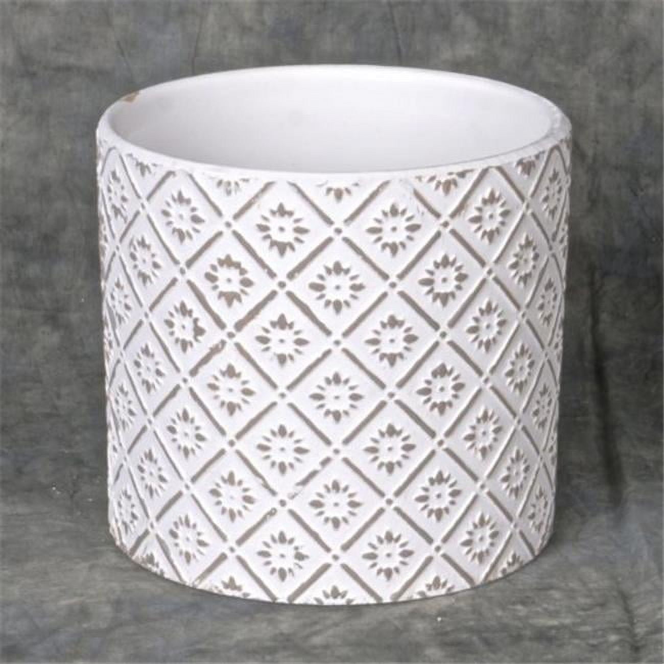 Hi-Line Gift CNP-026 Couture Lace Drawing Ceramic Flower Pot - 5 ...