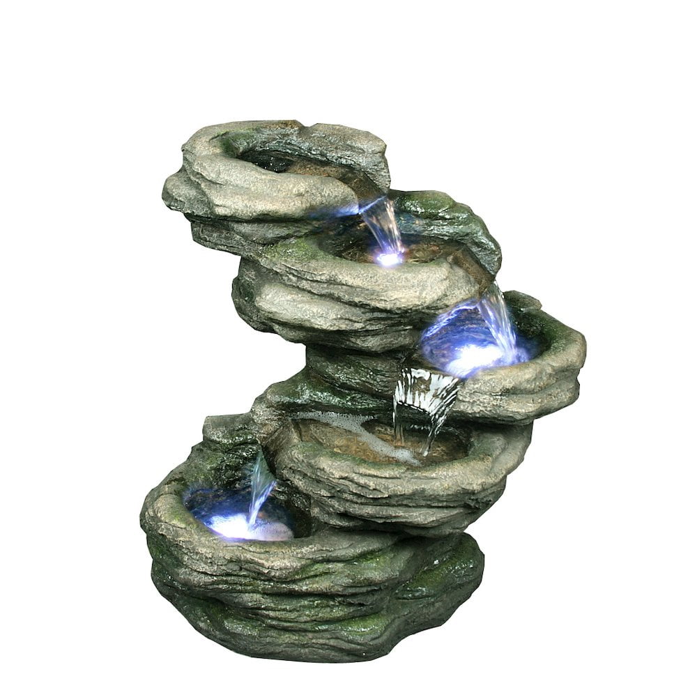 Hi-Line Gift Indoor and Outdoor 4-Tier Rock Fountain - Walmart Business ...