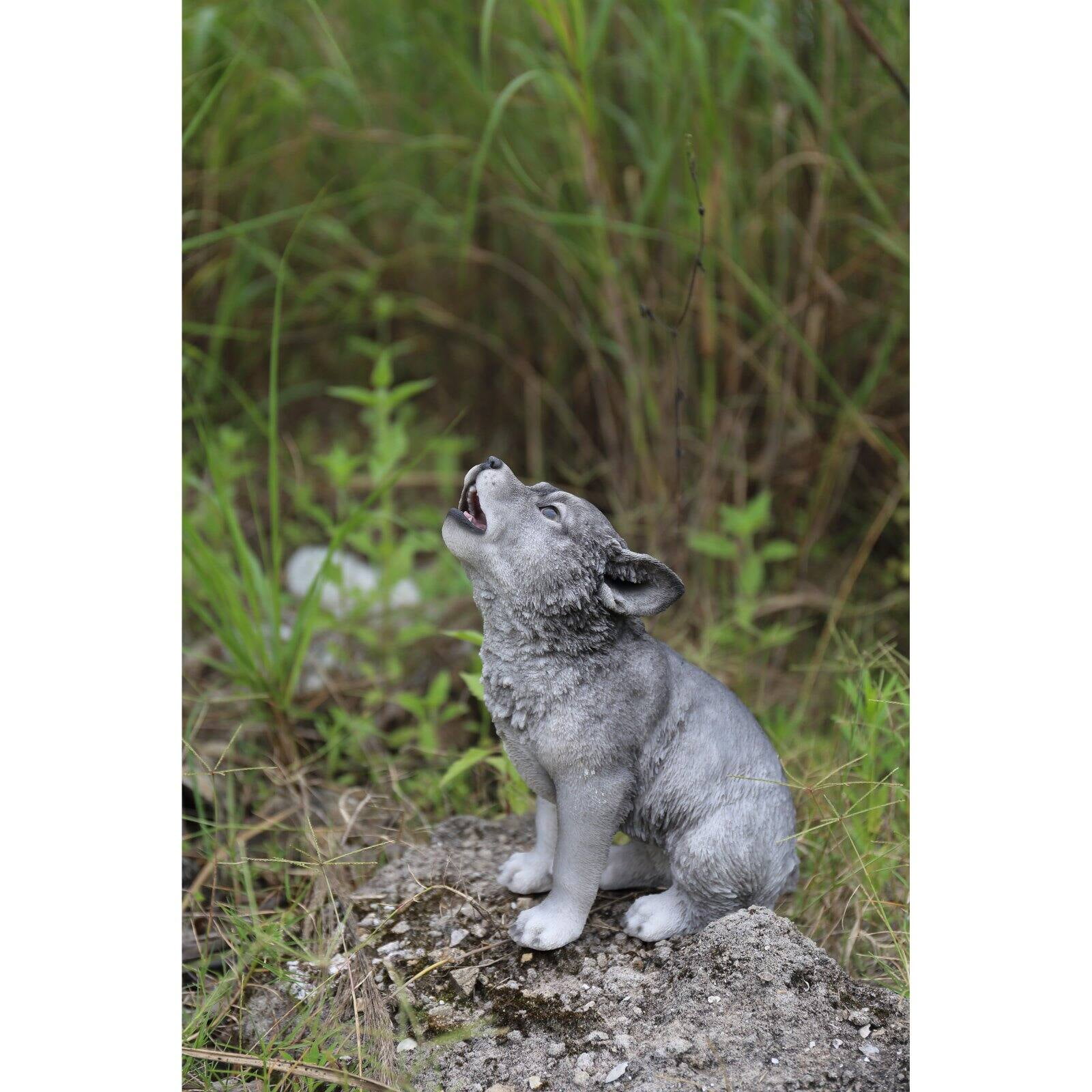 Hi-Line Gift Ltd Howling Wolf Pup Statue - Walmart.com