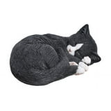 Hi-Line Gift Ltd Lying Cat Sleeping Statue, Black/White - Walmart.com