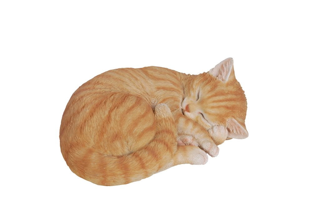 Hi-Line Gift Ltd Lying Cat Sleeping Tabby Statue, Orange - Walmart.com