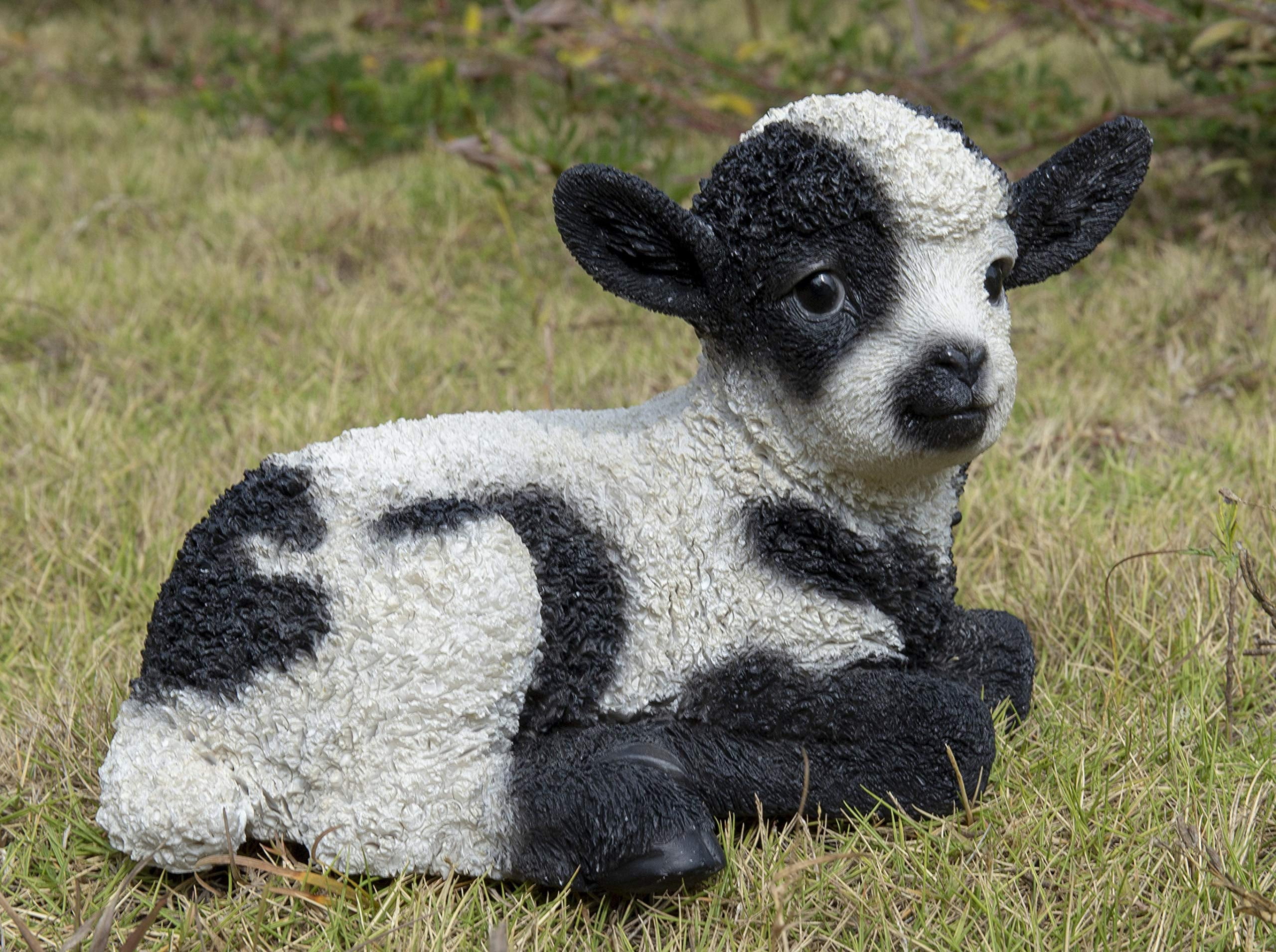 Hi-Line Gift Ltd. Small Black & White Baby Lamb Lying Down - Walmart.com