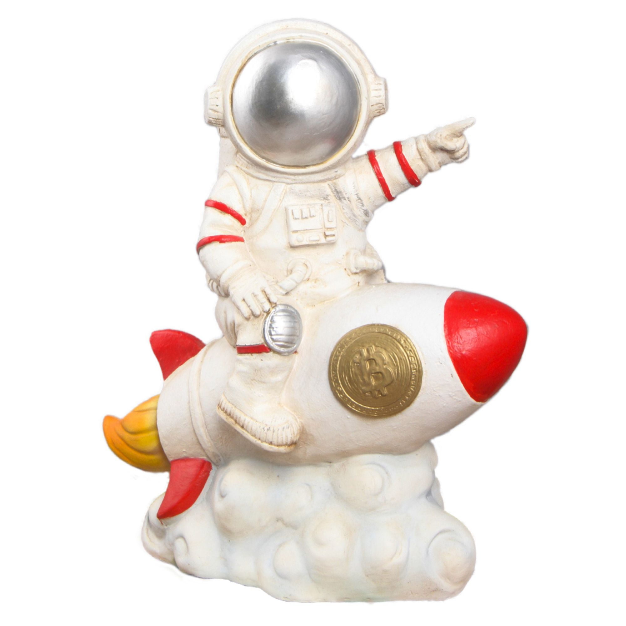 Hi-Line Gifts 10.5" Astronaut Sitting on a Rocket Outdoor Garden Statue ...
