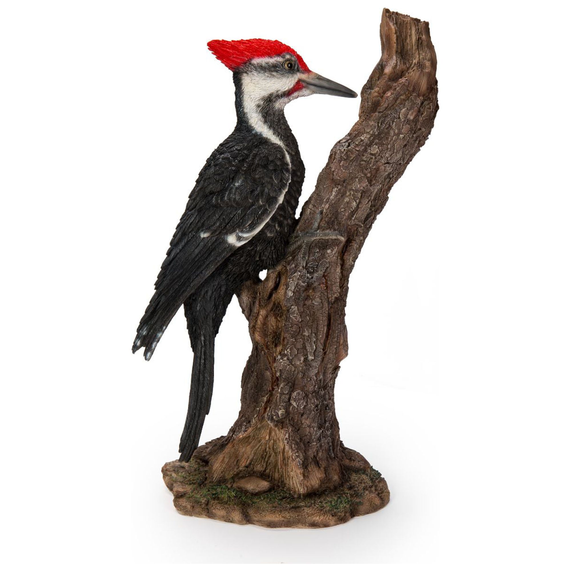Hi-Line Gifts 15.5" Black and Brown Pileated Woodpecker on Tree Trunk ...