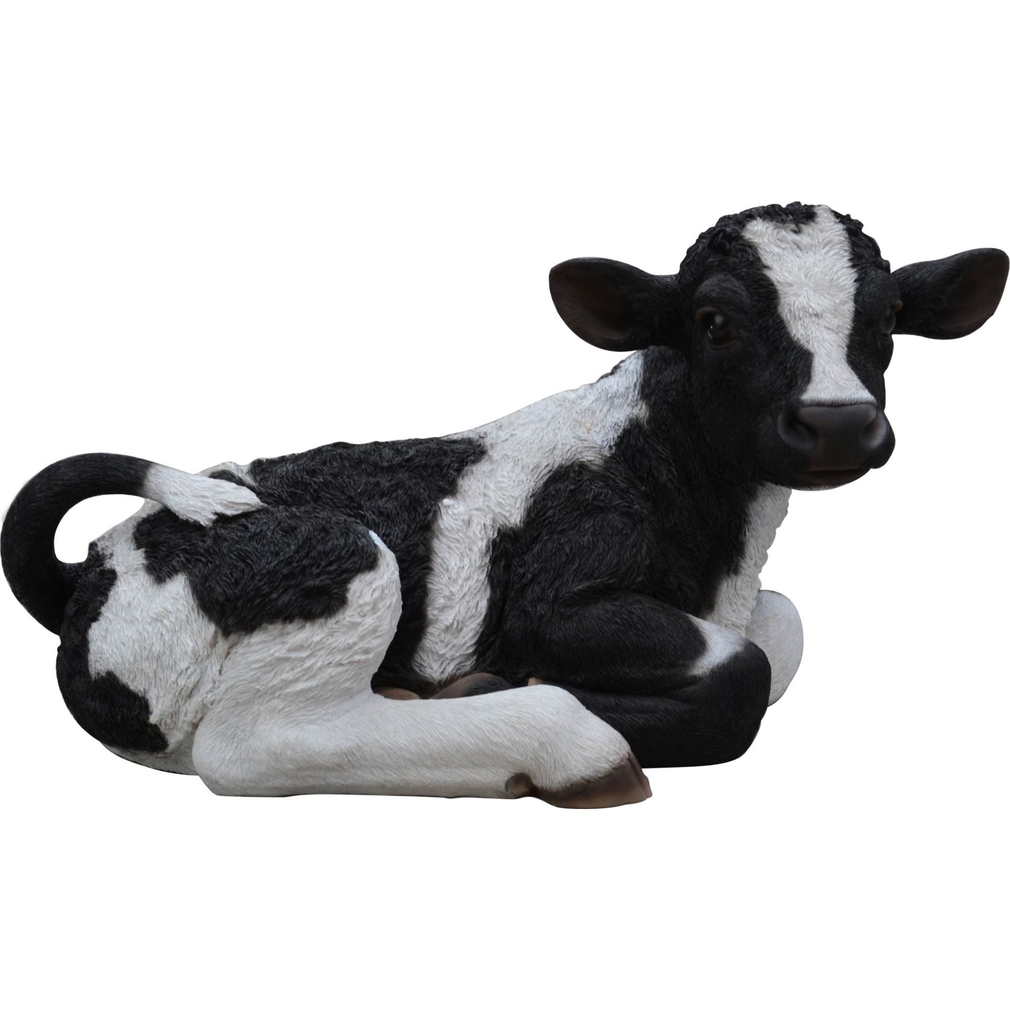 Hi-Line Gifts 21" Black Calf Laying Down Outdoor Garden Statue ...
