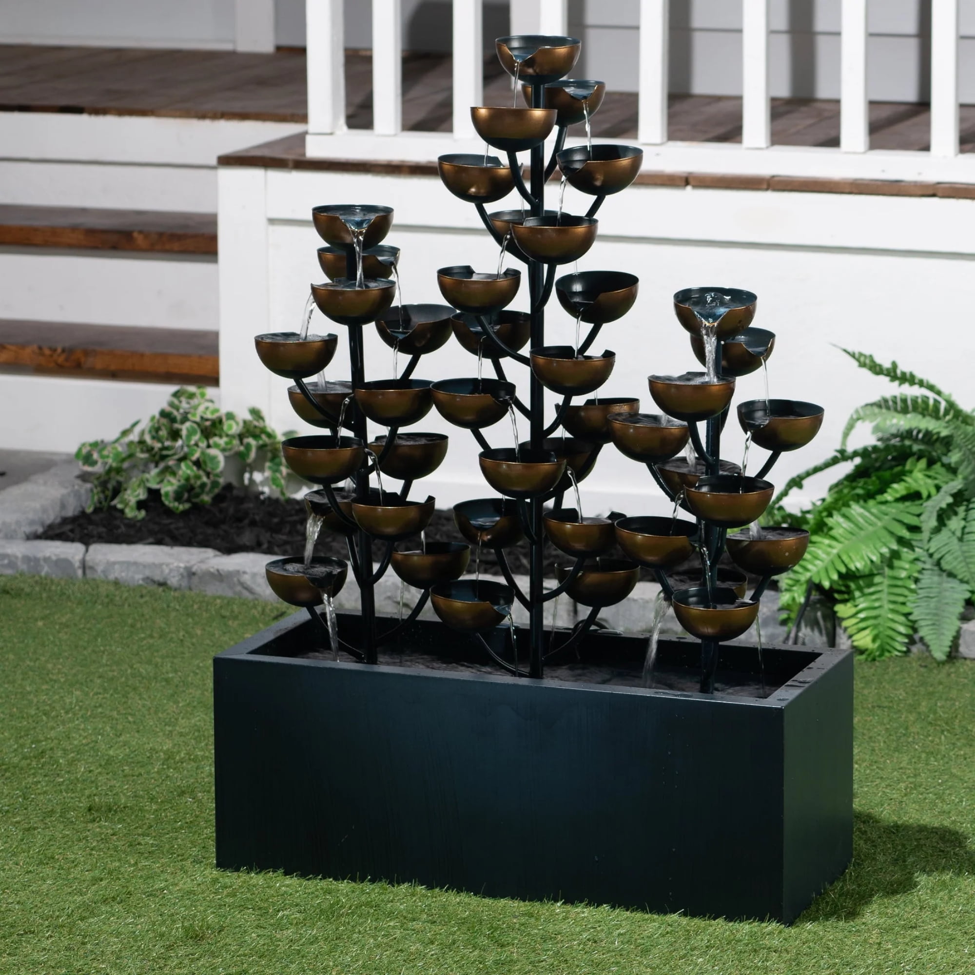 Hi-Line Gifts Multi Level Cascading Tri Stacked Cups Fountain - 42 ...