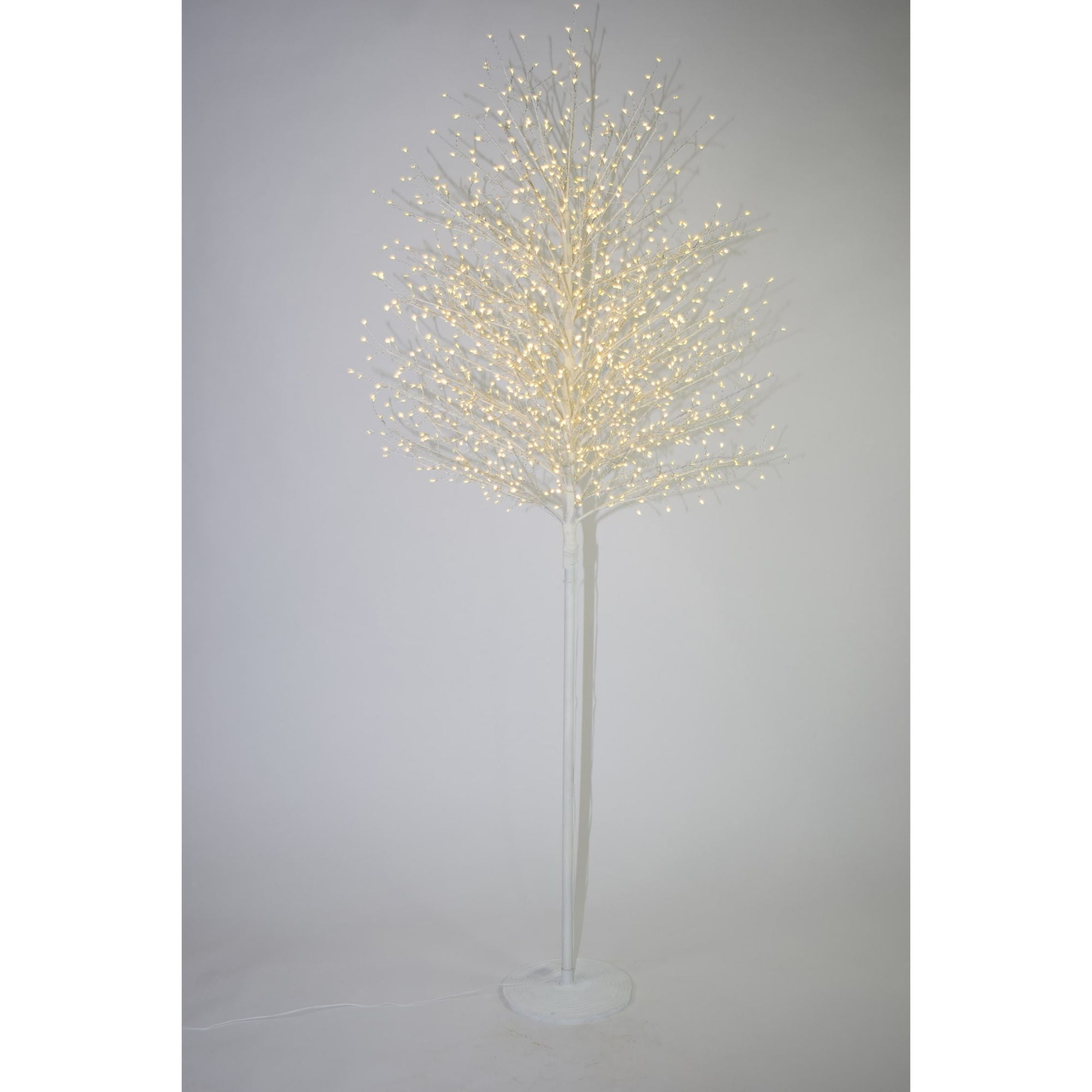 Hi-Line Gifts 6.75' Pre-Lit Micro Dot White Artificial Tree, LED Warm ...
