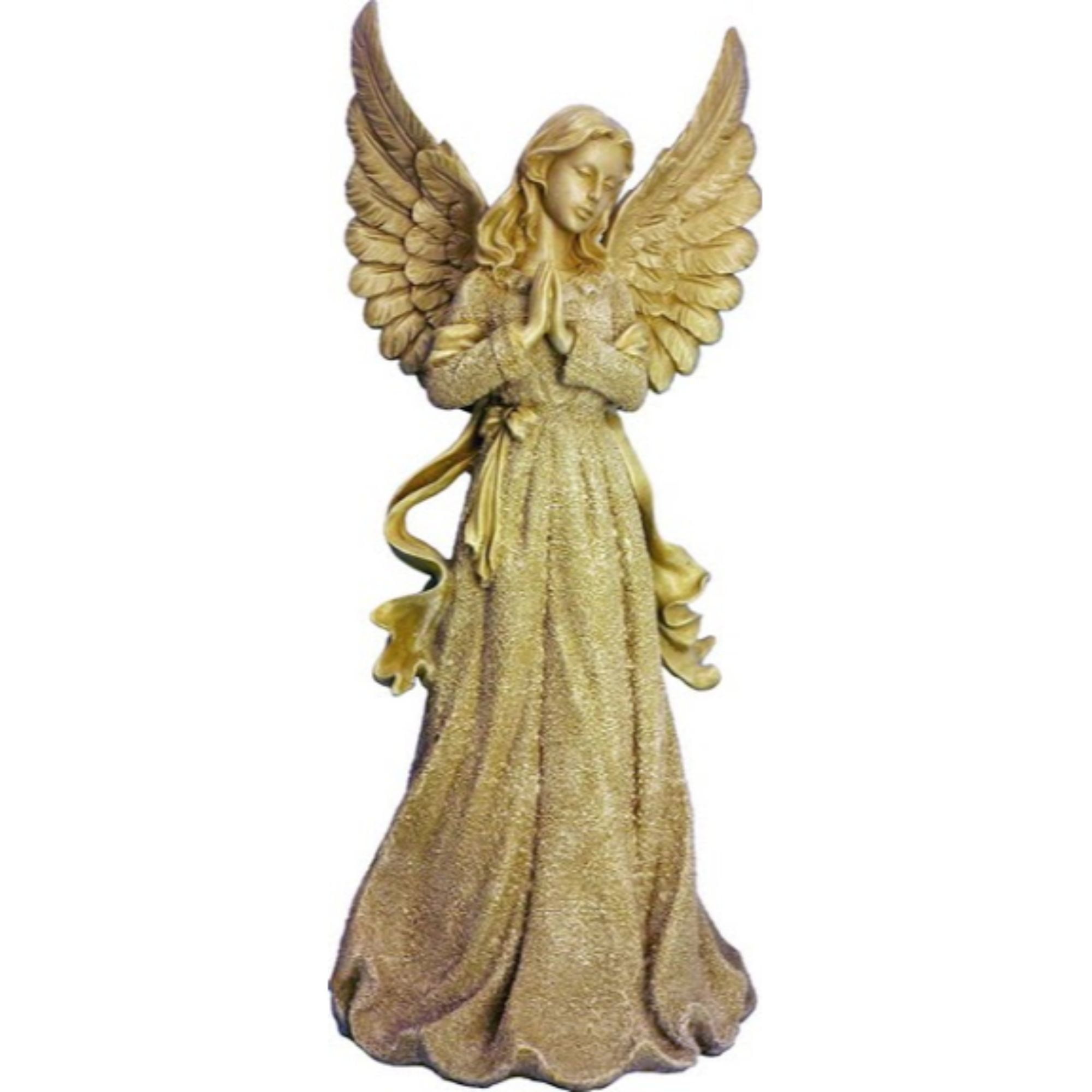Hi-Line Gifts Praying Angel Stand with Wings Up Outdoor Garden Statue ...