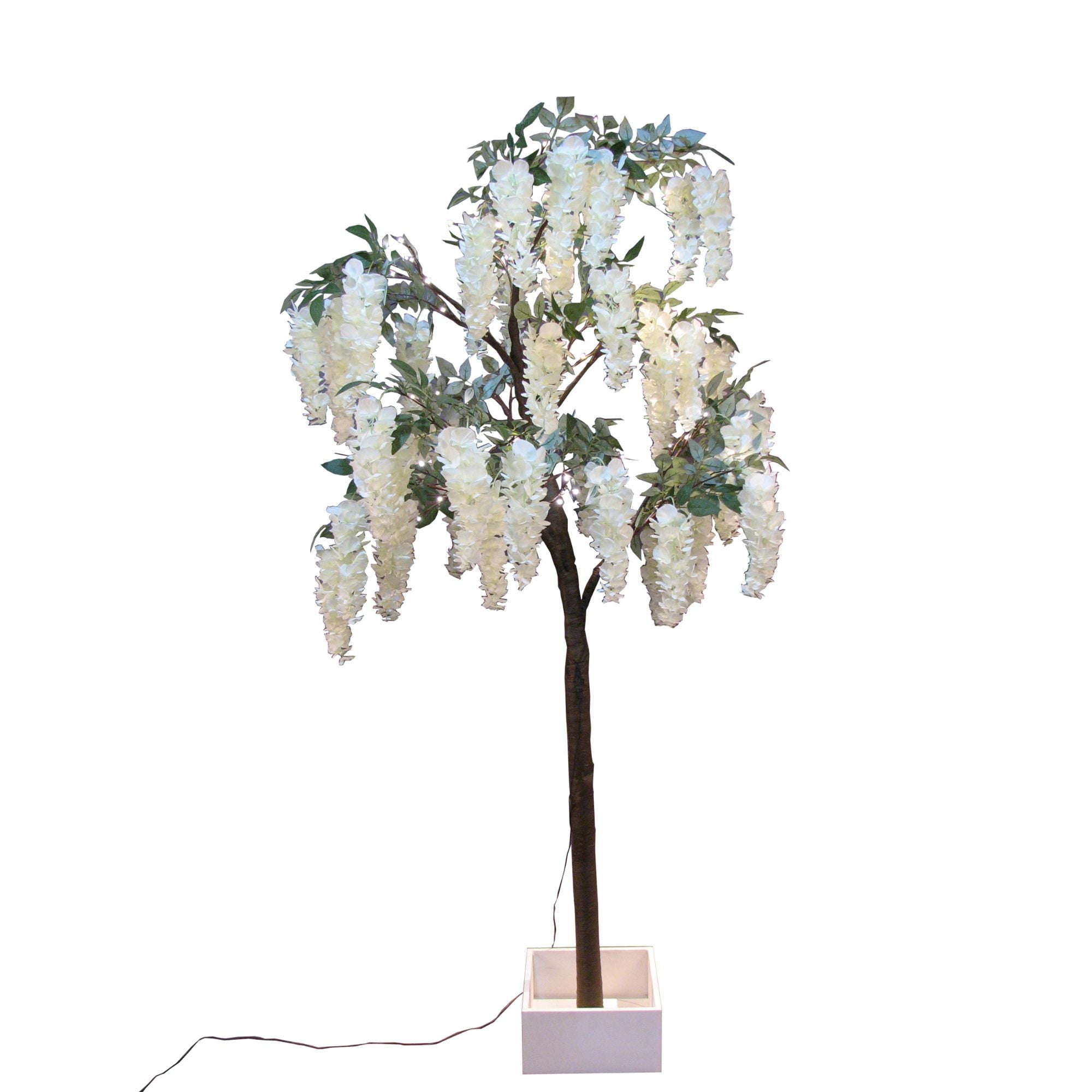 Hi-Line Gifts Wisteria Small Artificial Tree - 78.75" - Warm White LED ...