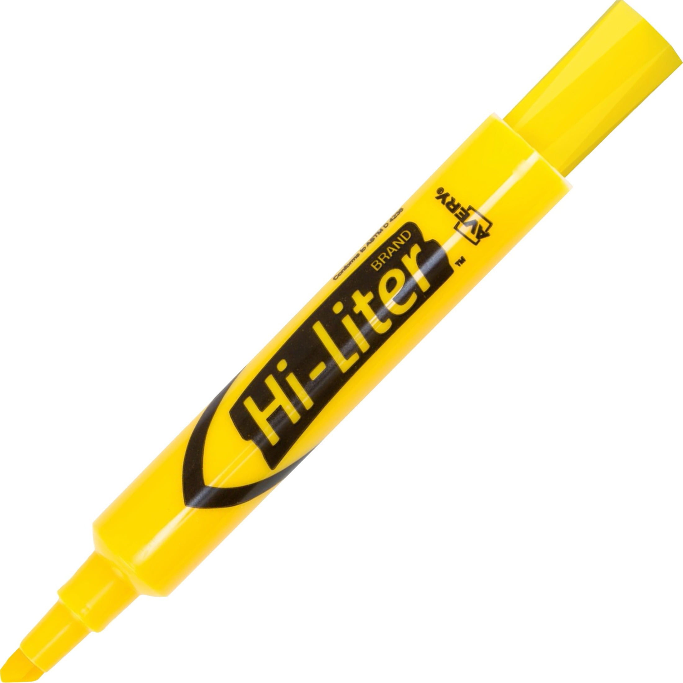 Hi-Liter Desk-Style Highlighters, Yellow Ink, Chisel Tip, Yellow/black ...