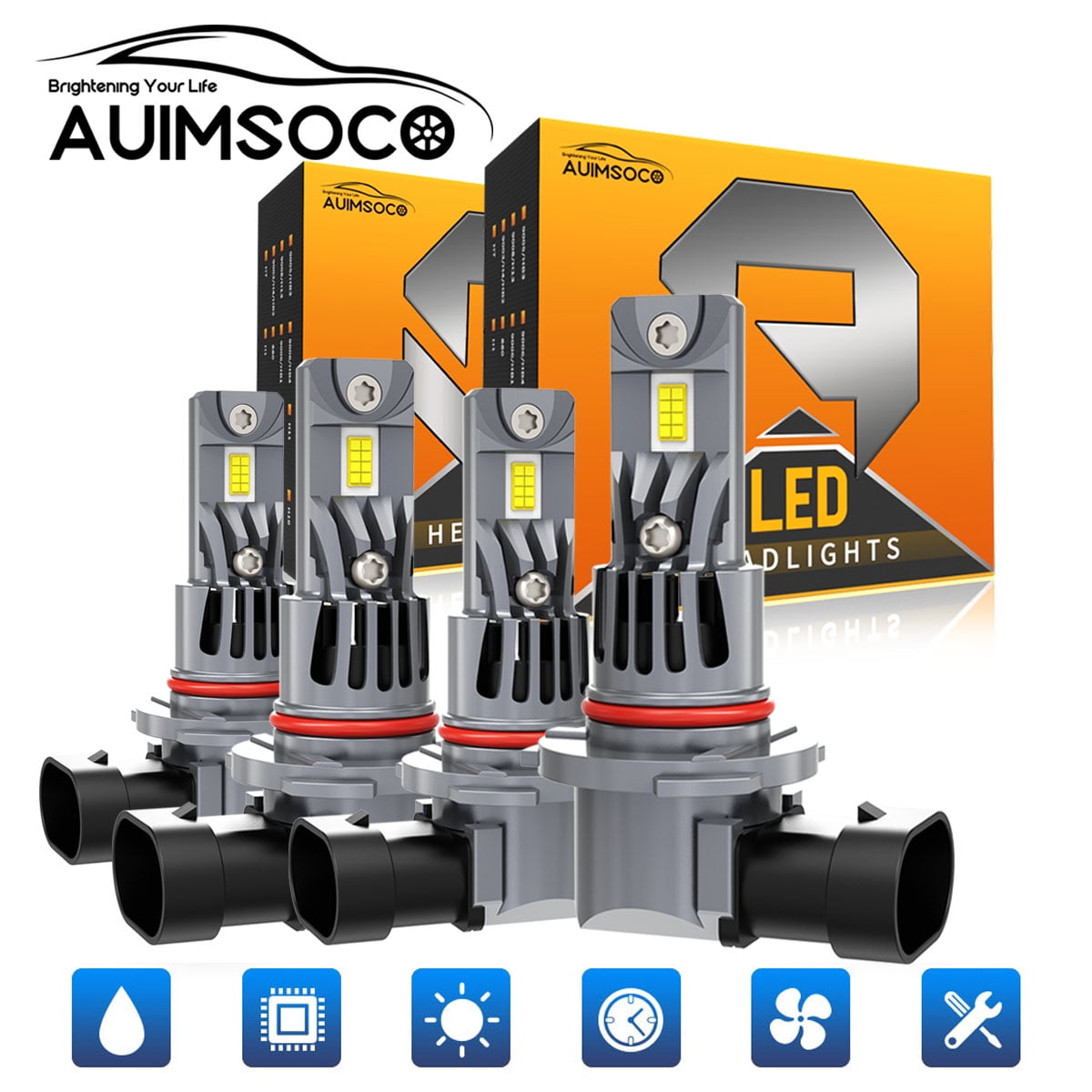 Hi-Lo Beam 9005/HB3 9006/HB4 6000k Kit 4x Lights 8000 Lumens Super ...