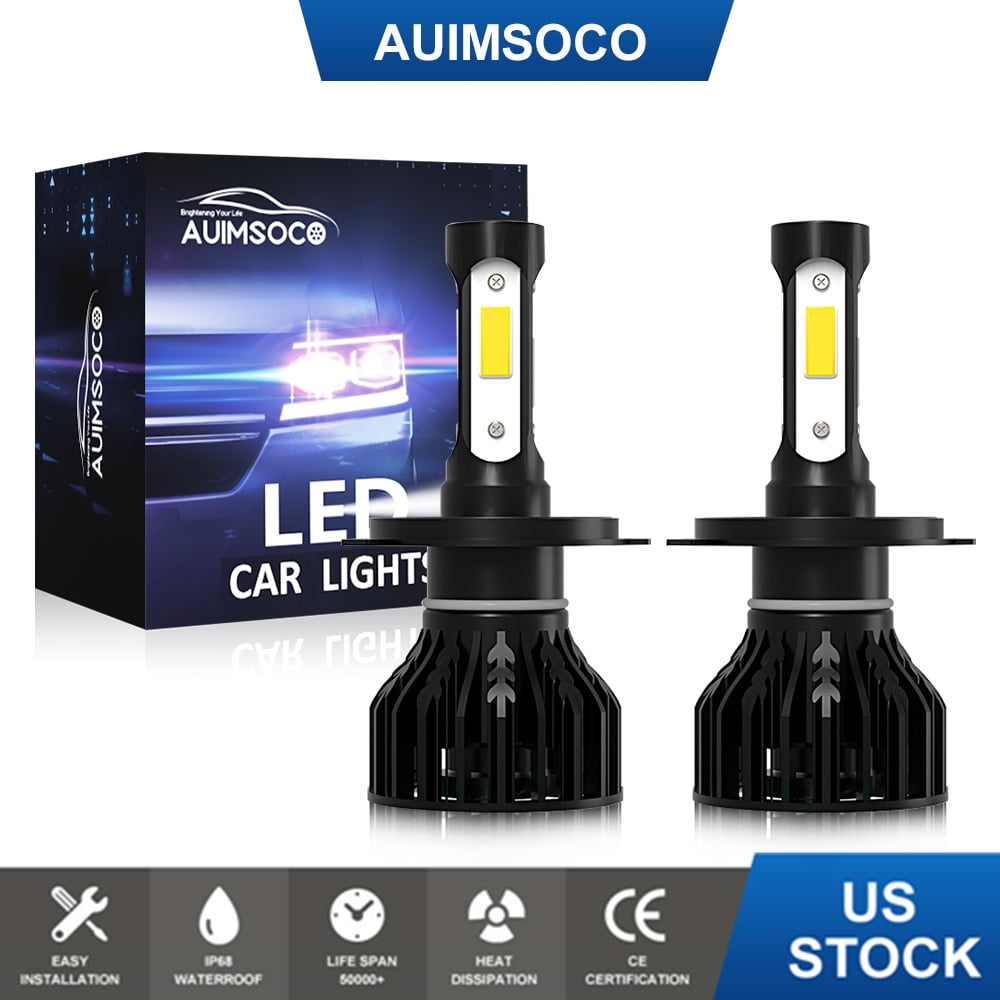 Hi/Lo Beam Kit LED Headlights Super Cool White 2x H4/9003/HB2 6000k Bulbs Combo 8000LM Non ...