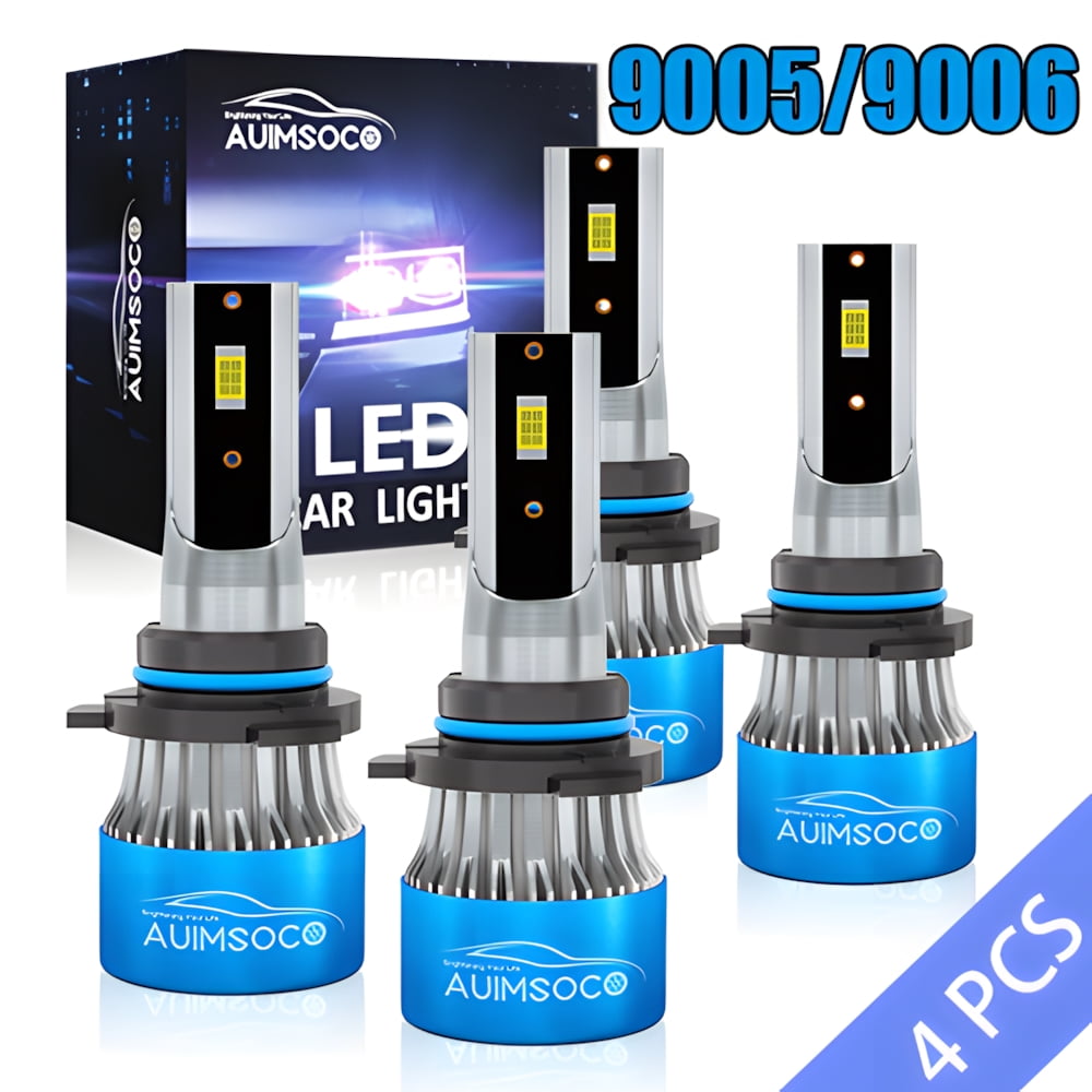 Hi/Lo Bulbs 9005 9006 Combo Led Headlight 4x Lights 8000 Lumens Super ...