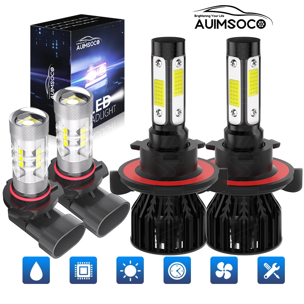 Hi/Lo Bulbs Fog Lights Bulbs 9008/H13 H10 8000LM Pack Of 4 LED ...