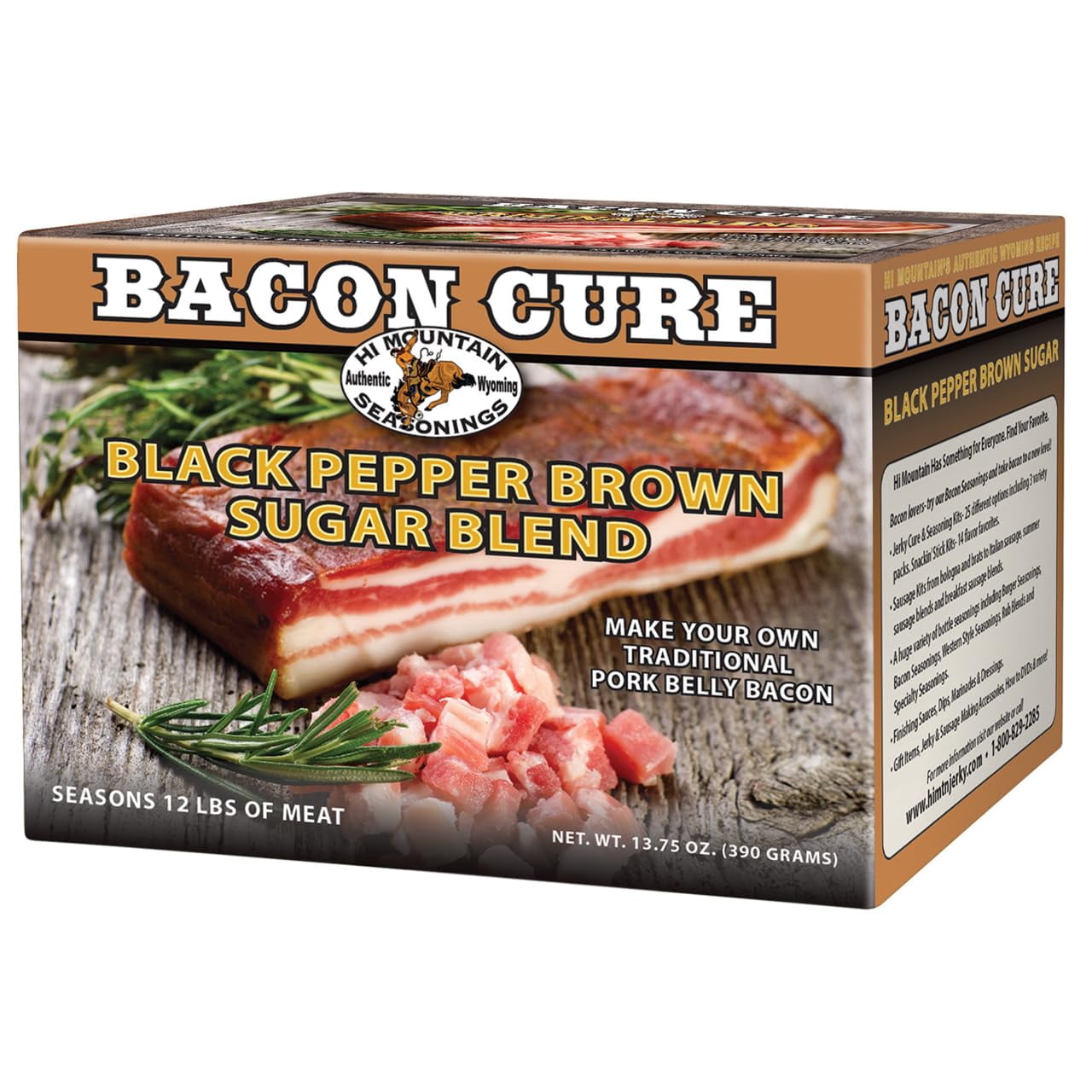 Hi Mountain Bacon Cure Seasoning MDA05 Kit | BLACK PEPPER & BROWN SUGAR ...
