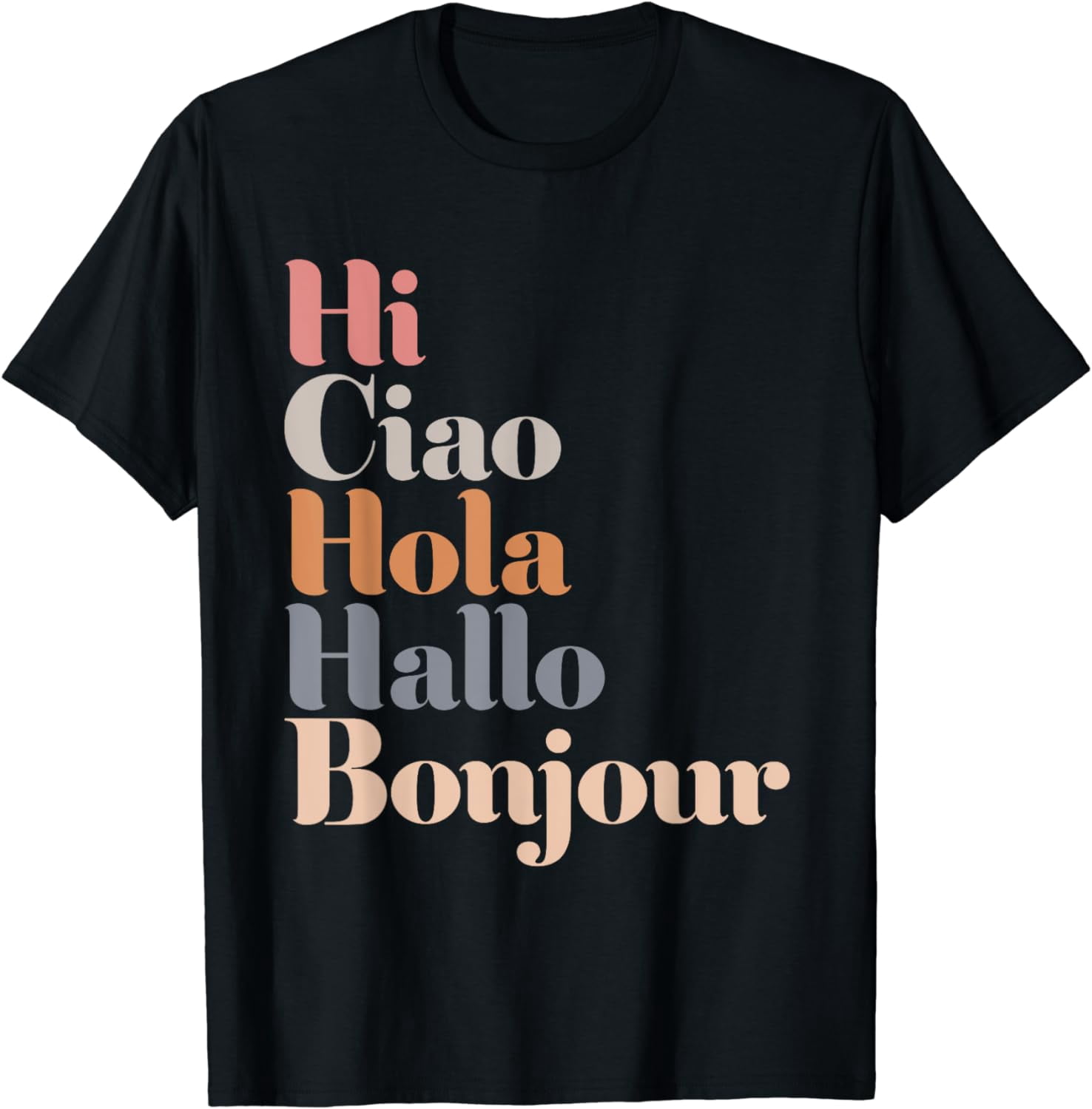 Hi Multiple Languages Hallo Bonjour Ciao Hola Boho Funny Creative ...