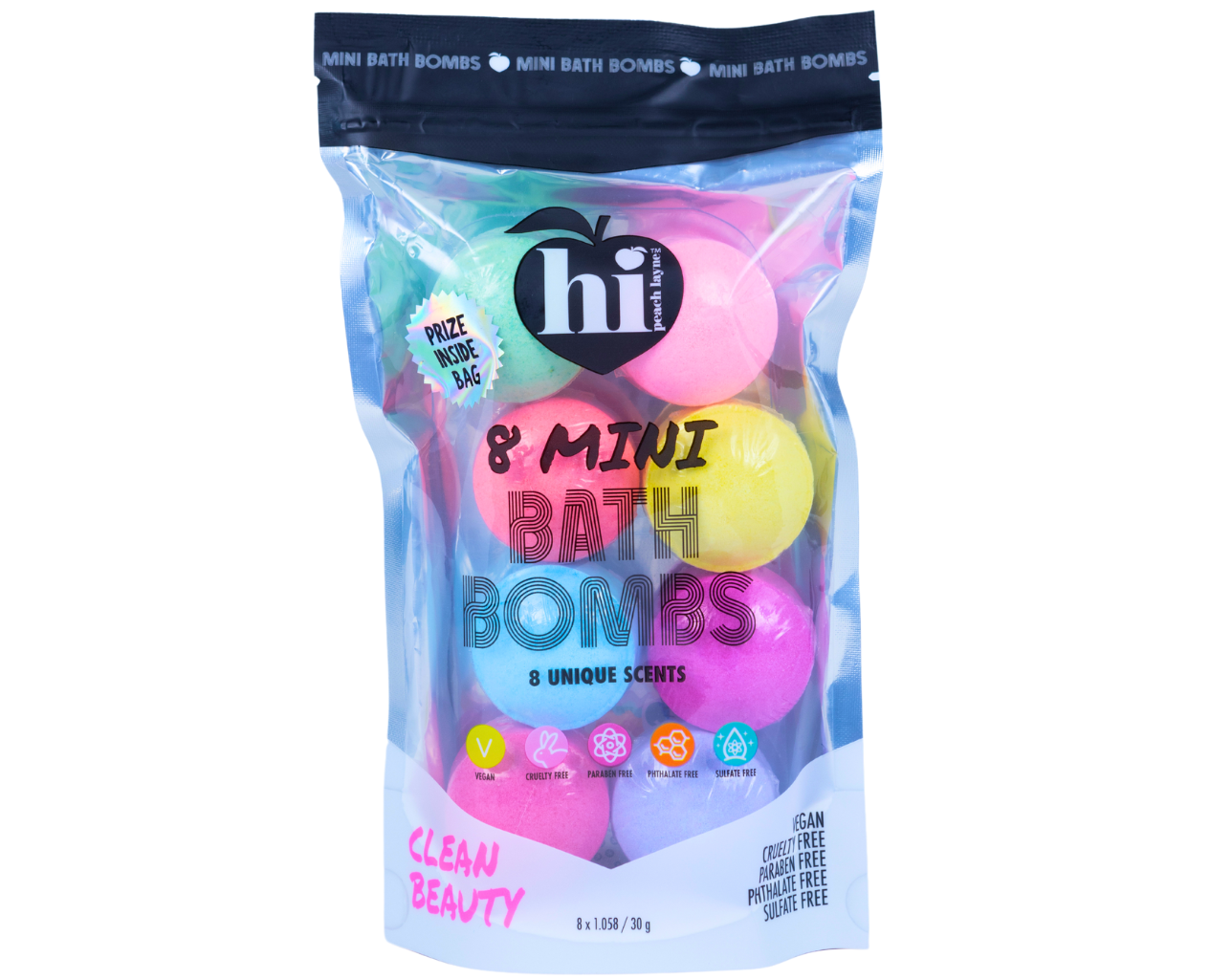 Hi Peach Layne 8 Count Bath Bomb Bag, Multi-Color with Prize, 8 x 1 ...