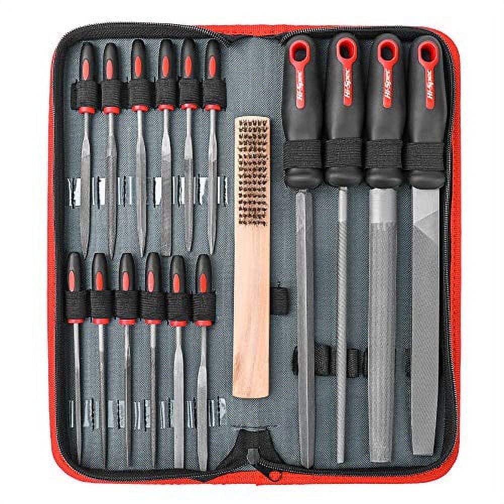 HiSpec 17-Piece Small Needle File Tool Kit with Half-Round Flat Round ...