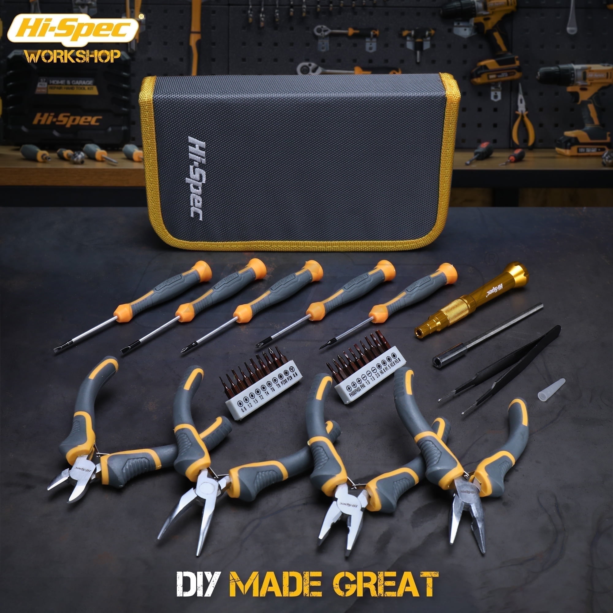 Hi-Spec 32pc Black Electronic Repair Tool Kit - Precision Screwdrivers ...