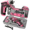 Free Shipping! THINKWORK 122-Piece Pink Tool Kit with 3.6V Rotatable ...