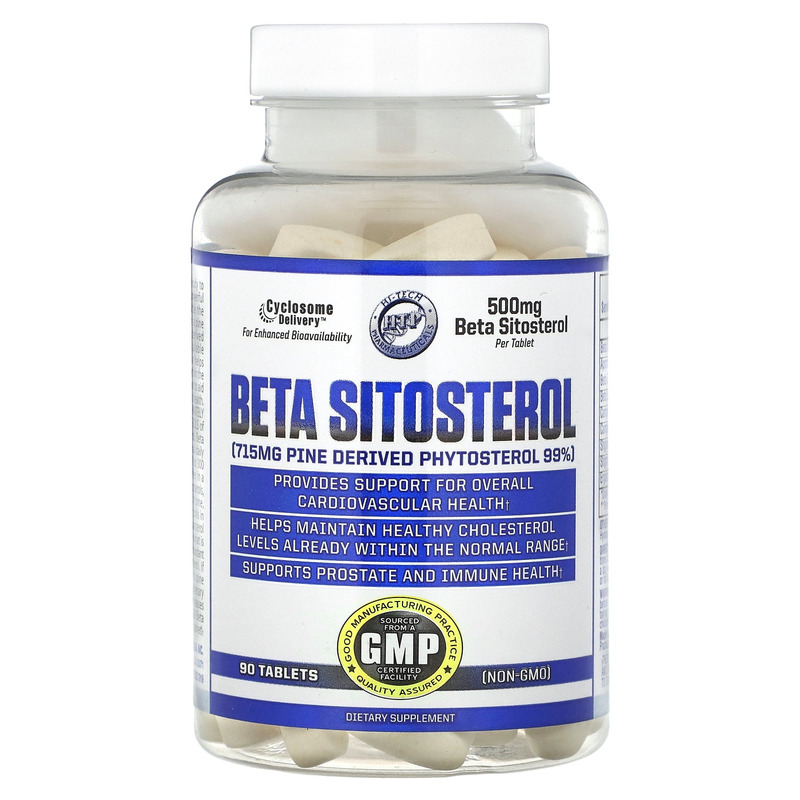 Hi Tech Pharmaceuticals Beta Sitosterol, 500 mg, 90 Tablets - Walmart.com