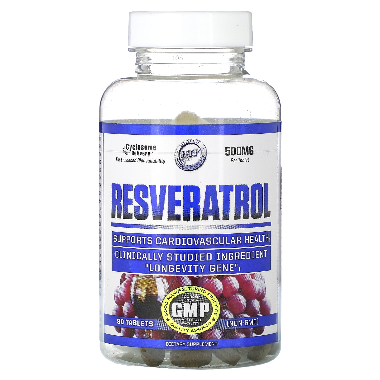 Hi Tech Pharmaceuticals Resveratrol, 500 mg, 90 Tablets - Walmart.com