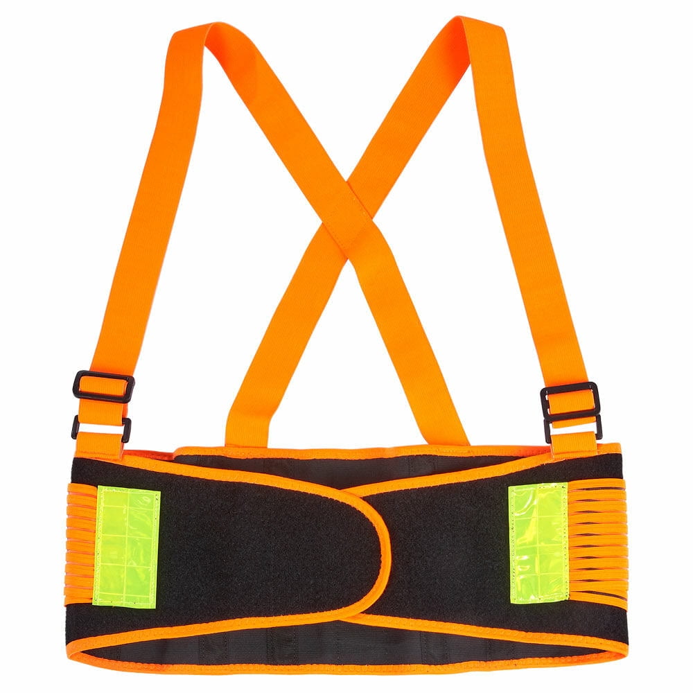 Hi-Vis Back Brace for Heavy Lifting, Adjustable Suspenders, 3XL ...