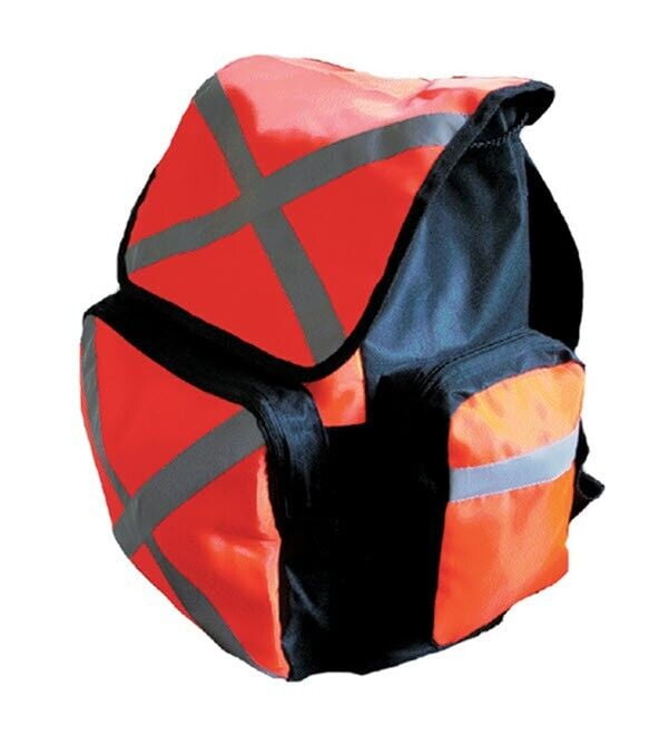 Hi-Vis Orange Safety Backpack 18x15 with Reflective Stripes - Water ...