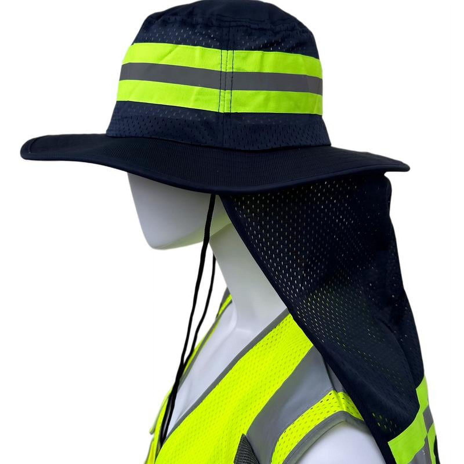 Hi Vis Reflective Work Safety Neck Flap Boonie Hat Bucket Cap - Walmart.com