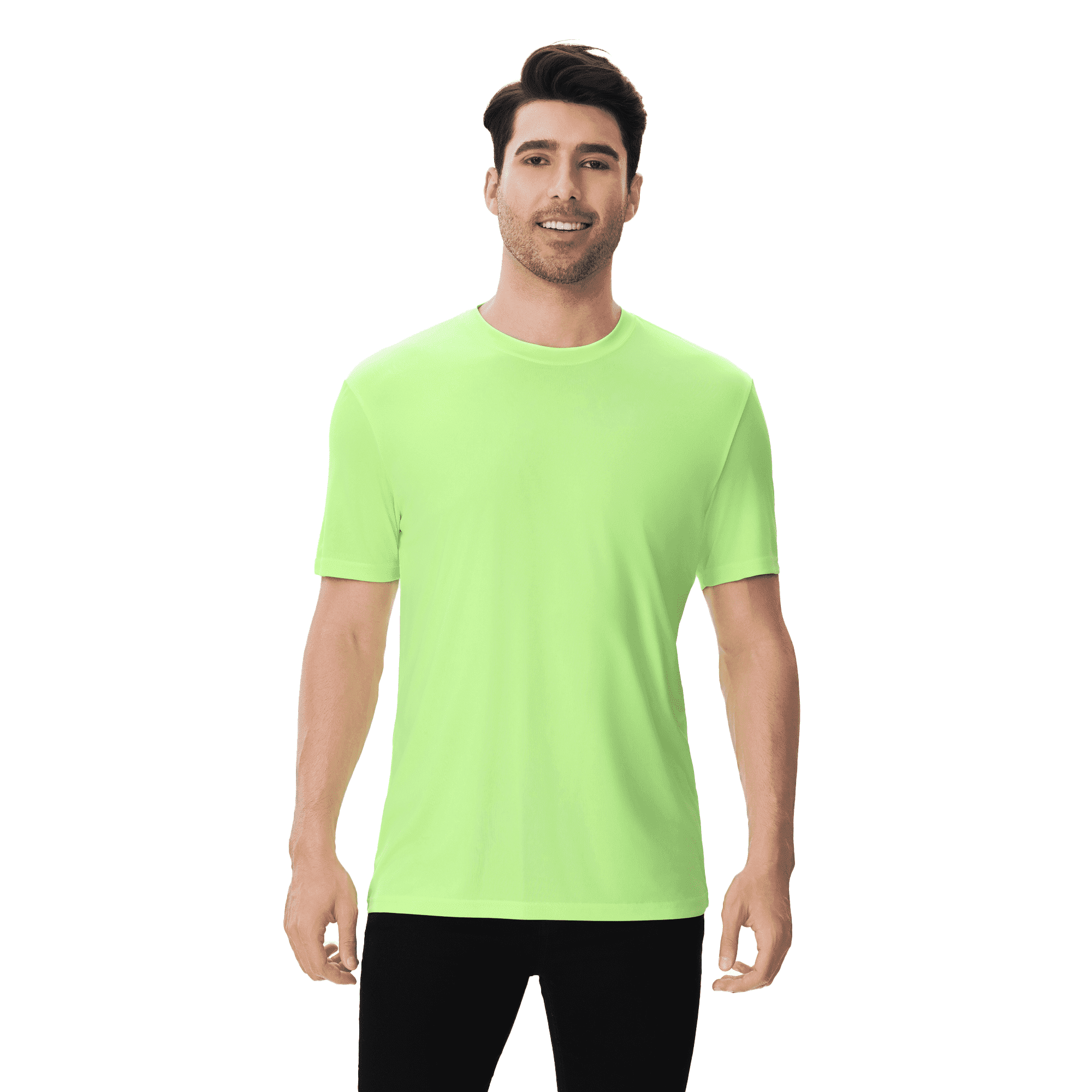 Hi Vis Safety T-Shirt for Men Lightweight Crewneck Tee Pure Dry Fit Poly Work Shirt, Neon Green ...