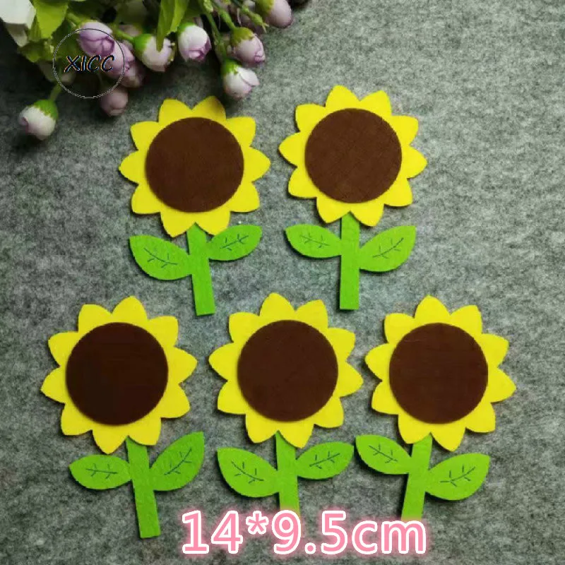 Hi Wei Sun Flower Non woven Felt Fabric Wall Stickers Smile Face Tulips ...