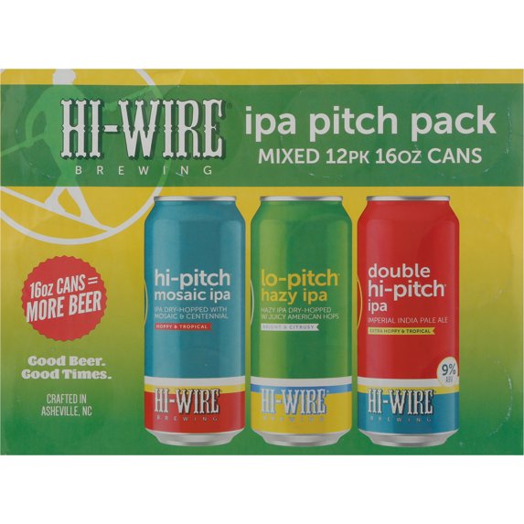 Hi-Wire Brewing IPA Pitch Pack Beer 12 - 16 fl oz Cans - Walmart.com