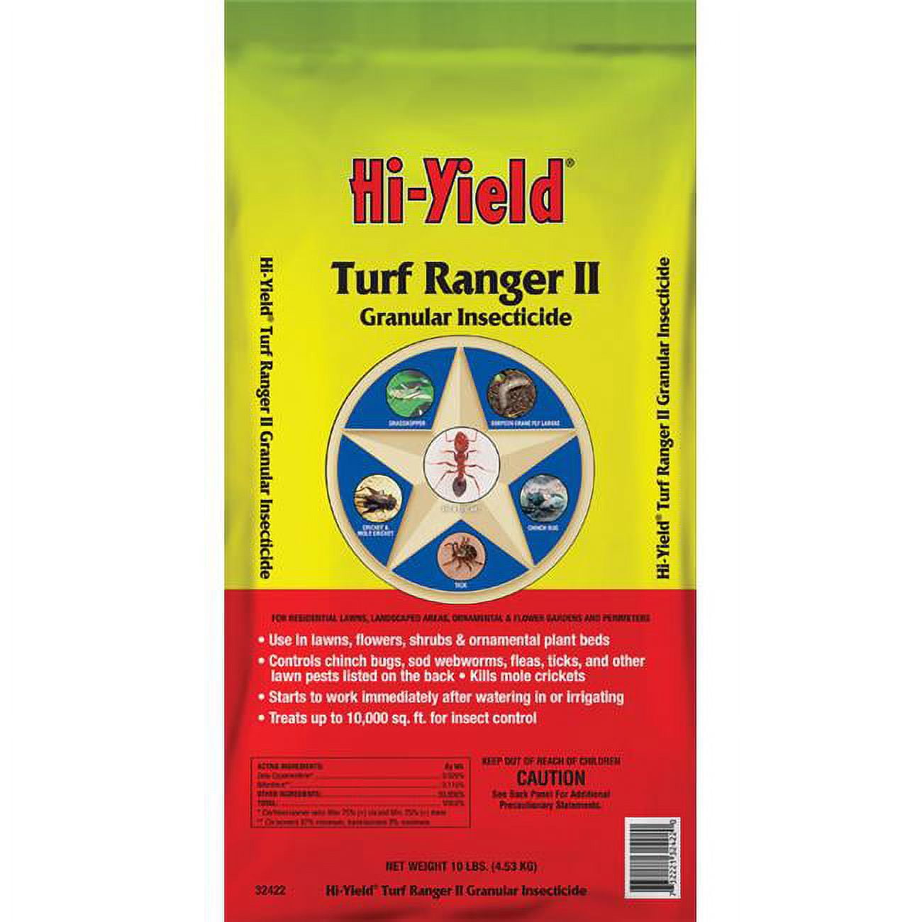 Hi-Yield Turf Ranger II 10lb, Garden Grub Worm Insecticide, Lawn Pest ...