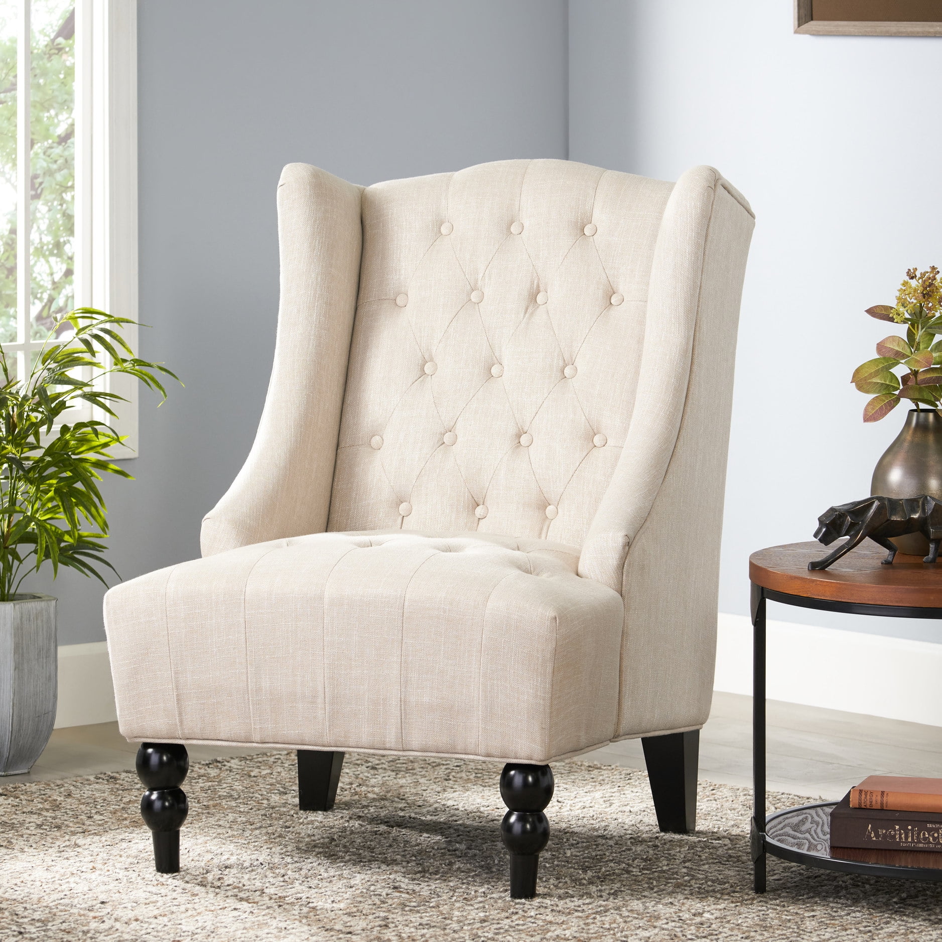 Hi-back design | Contemporary living room seating with wingback and ...