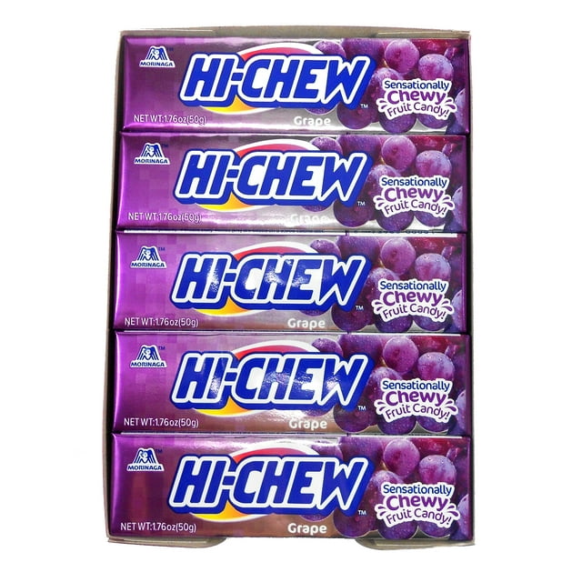 Hi-chew Grape Chewy Fruit Candies 1.76 oz. bar By Morinaga (10-pack ...