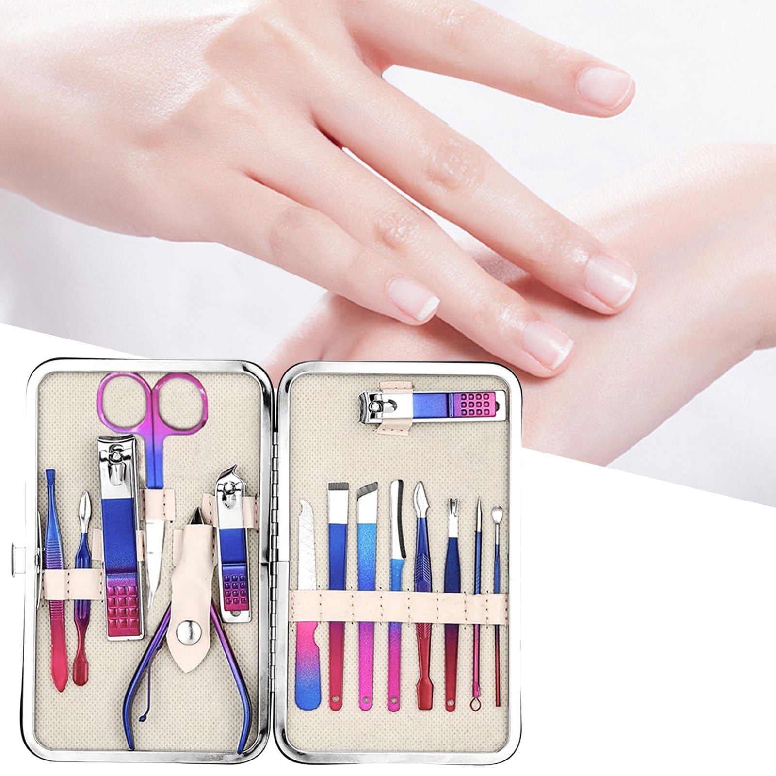 HiAZHWU 15in1 Manicure Pedicure Stainless Stee Nail Clippers Kit ...